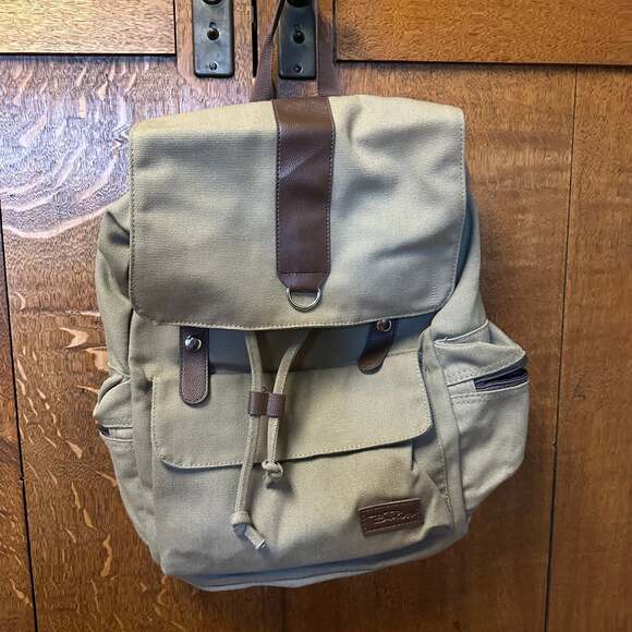 Bella Russo | Bags | Bella Russo Canvas Backpack Unisex Khaki ...